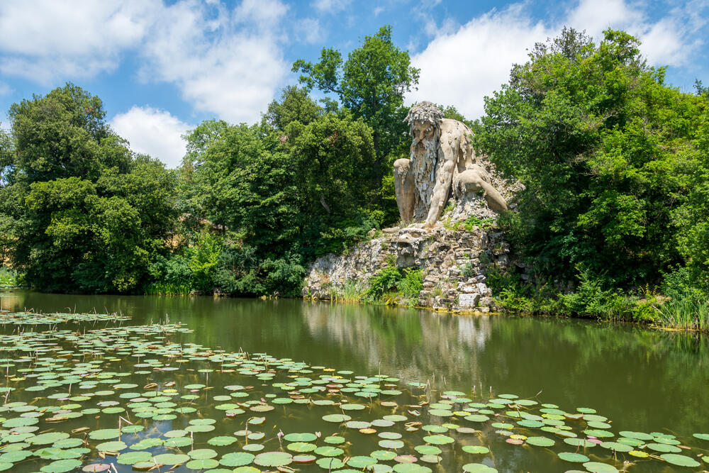 The Colossus of the Apennines statue and its park outside Florence