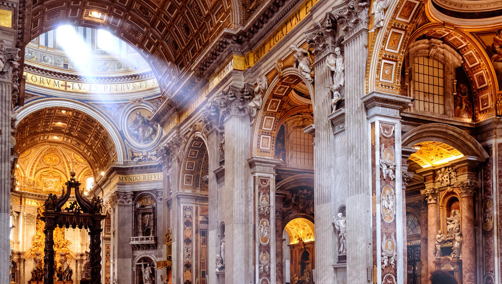 Old Basilica Of St Peter Rome Interior Of St. Peter's Rome New