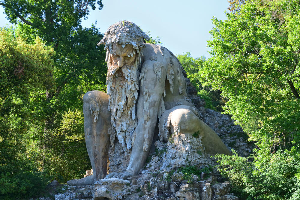 The Colossus of the Apennines statue and its park outside Florence