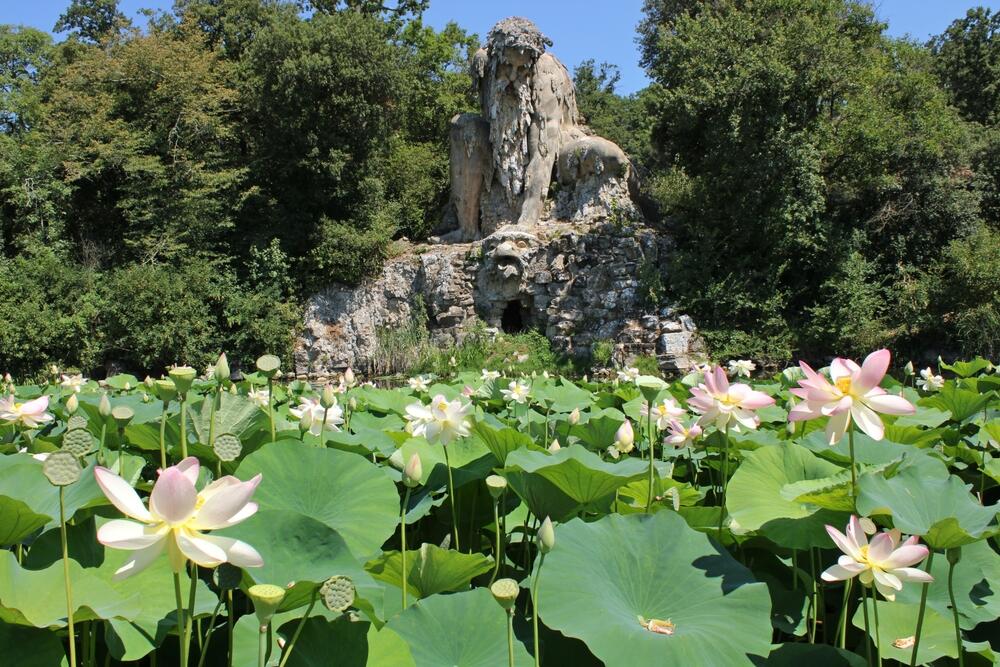 The Colossus of the Apennines statue and its park outside Florence